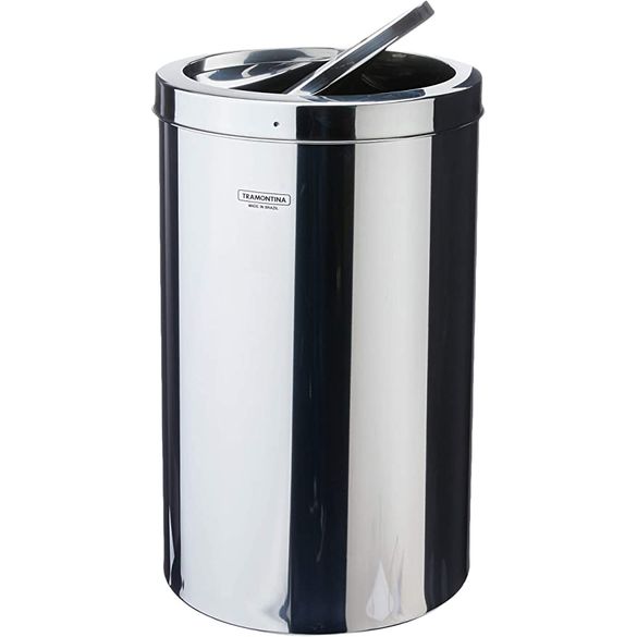 Lixeira Aço Inox com Tampa Basculante 20 Litros Tramontina - carrapeta