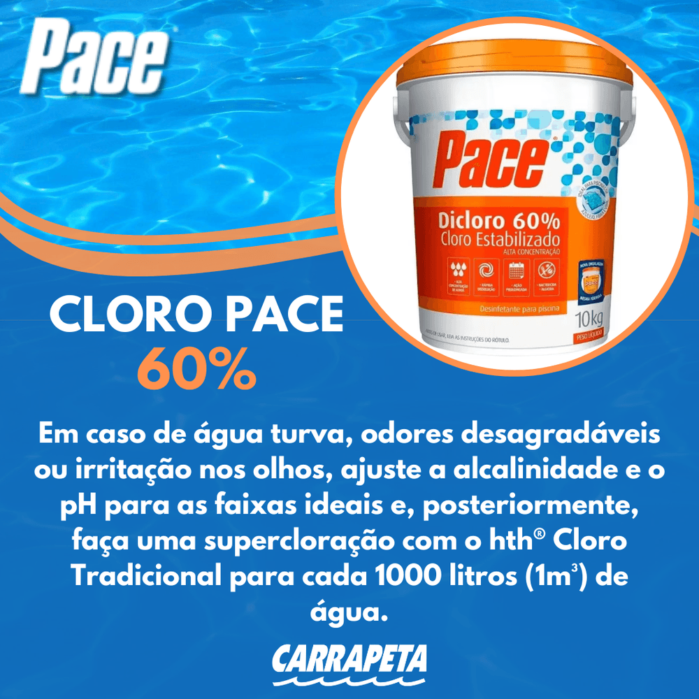 Cloro Pace Dicloro 60% 10kg - carrapeta