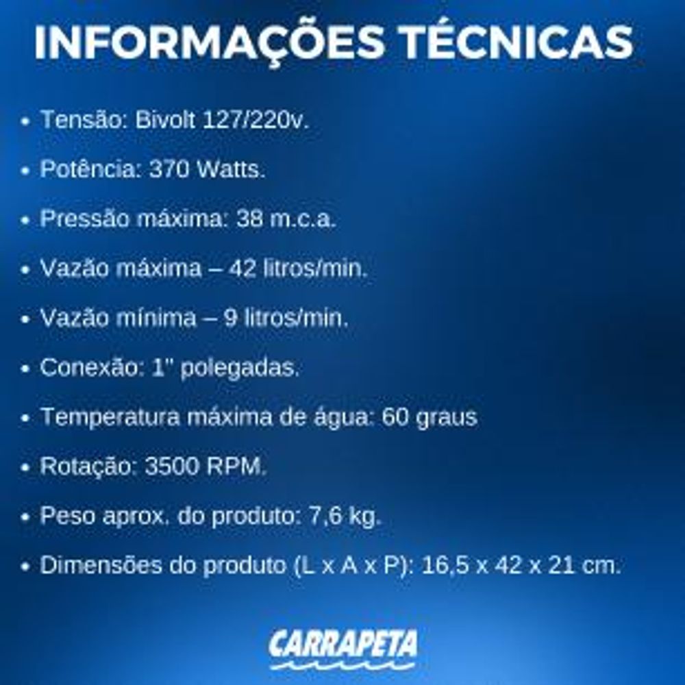 KOMECO-PRESSURIZADOR TP825 G3 BIVOLT - carrapeta